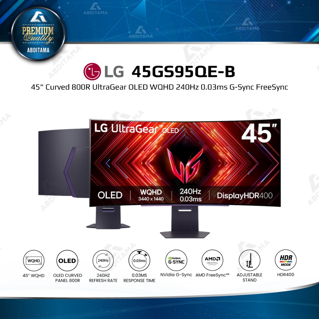 Jual Monitor OLED UltraGear LG 45GS95QE-B 45" Gaming Monitor Curved ...