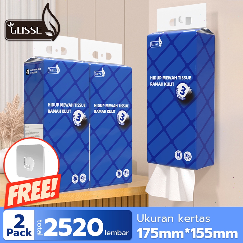 Jual 【Free Hook】Glisse Tissue Gantung Serbaguna Tisu Toilet Tisu Dapur ...