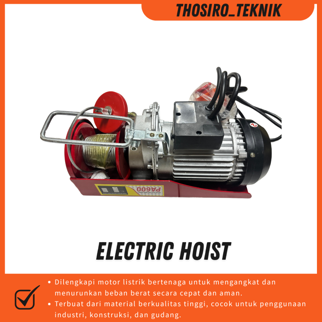 Jual MOLLAR Electric Hoist PA 600 – Katrol Listrik Angkat Beban ...