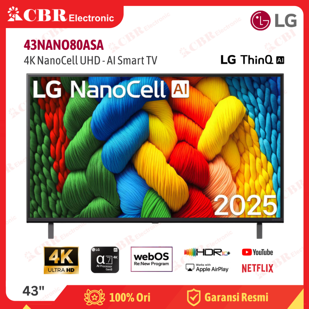 Jual TV LG 43 Inch LED 43NANO80ASA (4K NanoCell UHD - AI Smart TV) | Shopee Indonesia