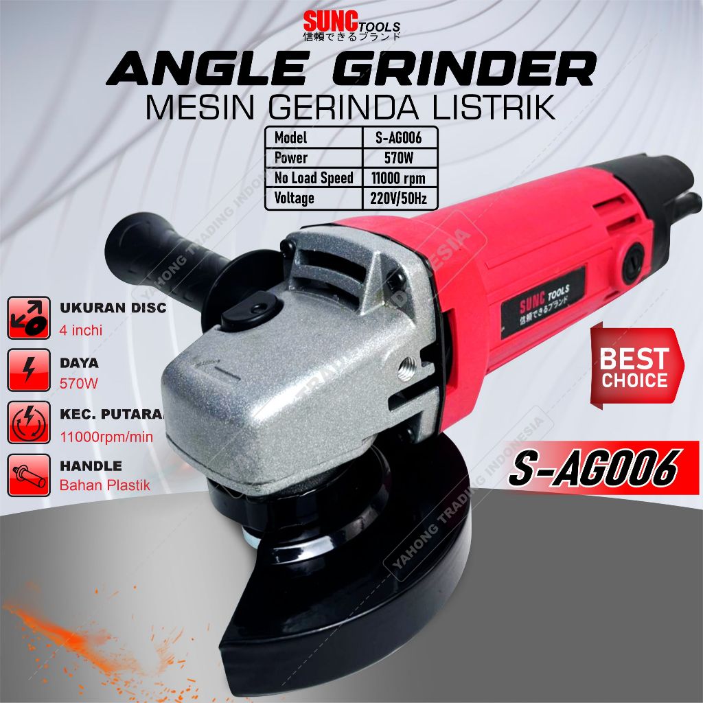 Jual Mesin Gerinda Tangan 4 inch Gurinda Grinda Angle Grinder SUNC ...