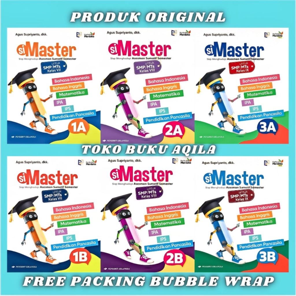 Jual Buku Simaster SMP 1A 1B 2A 2B 3A 3B Penerbit Erlangga Kelas 7 8 9 ...