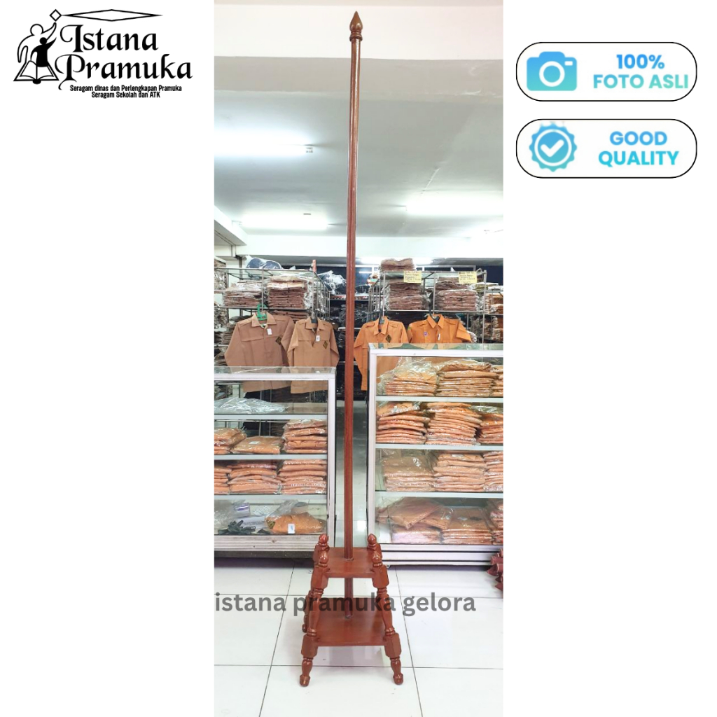 Jual (TERBAIK) Tiang Bendera Satu Set Isi Satu / Tiang kayu Bendera ...