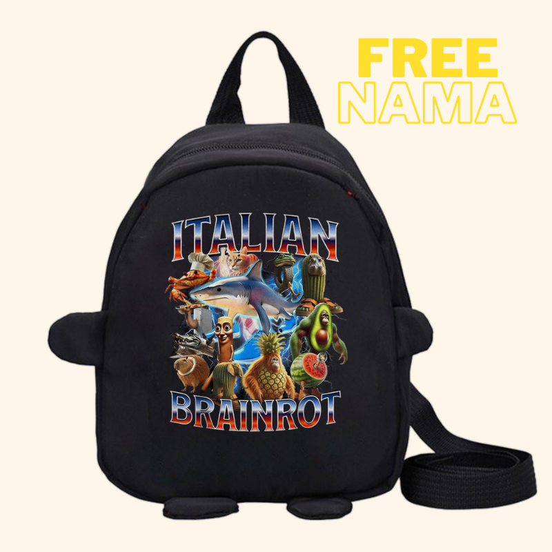 Jual Tas Ransel Italian Brainrot backpack anak tk paud free custom nama ...