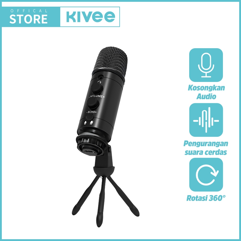 Jual KIVEE Microphone Condenser KV-US37 Live Microphone with Active ...
