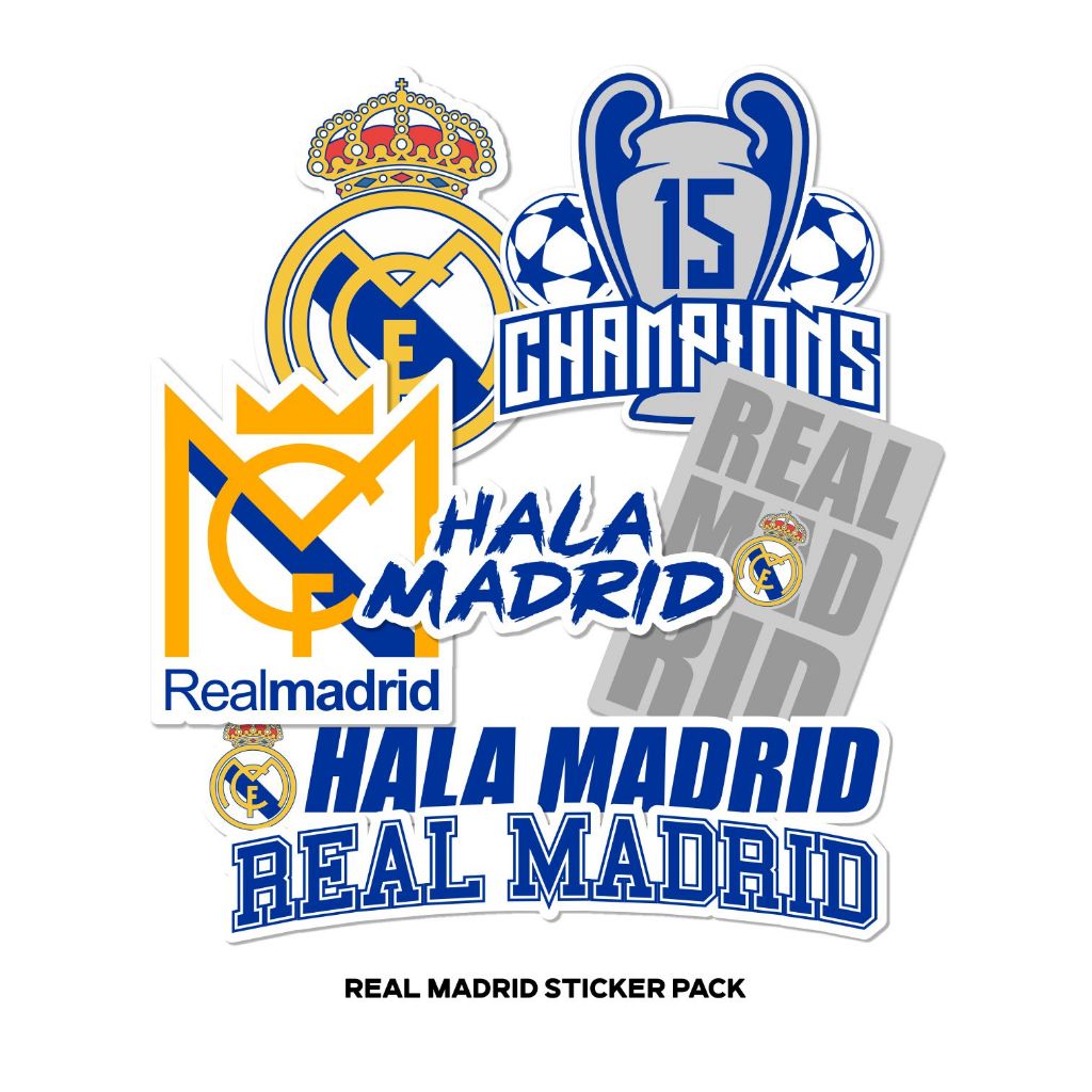 Jual Stiker Pack Real Madrid Sticker Estetik Vinyl Ukuran Besar ...