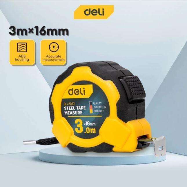 Jual Meteran Deli 3-10m | Steel Measuring Tape 5 M EDL3796Y / Edl3796y ...
