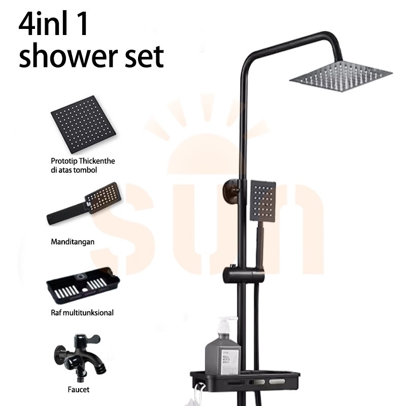 Jual Shower 4 in1 Set Shower Set Kamar Mandi Keran Cabang - Bahan Stainless+ stand + keran/Mandi ...