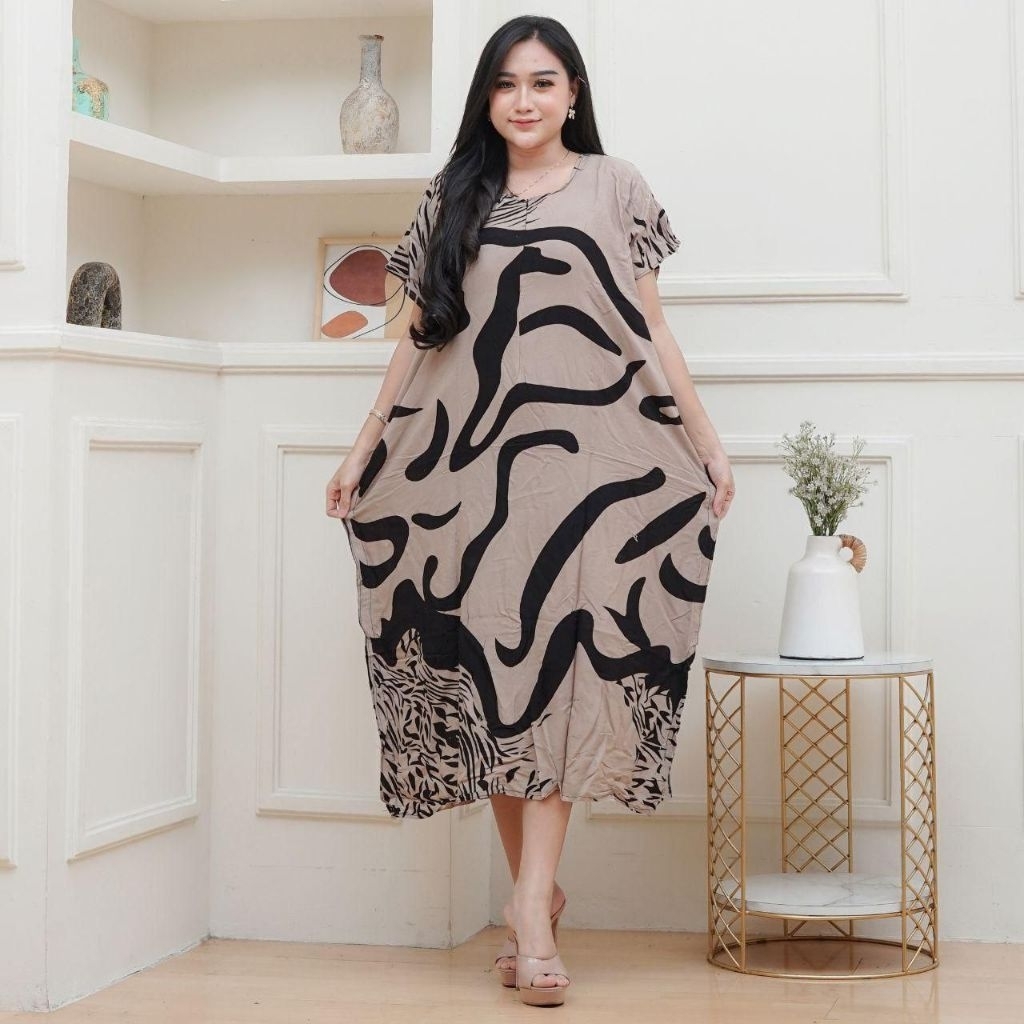 Jual Daster Lowo Monochrom Jumbo LD 130 Daster Busui Kekinian Rayon ...