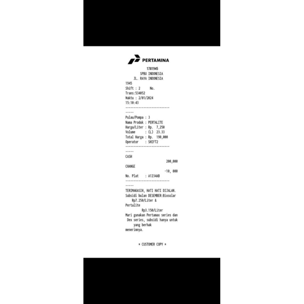 Jual APLIKASI THERMAL CETAK STRUK / NOTA BENSIN SPBU 100% SAMA | Shopee ...