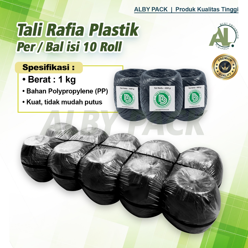 Jual Tari Rafia Tali Plastik Hitam Tali hitam 1 Bal 1 KG Full | Shopee ...