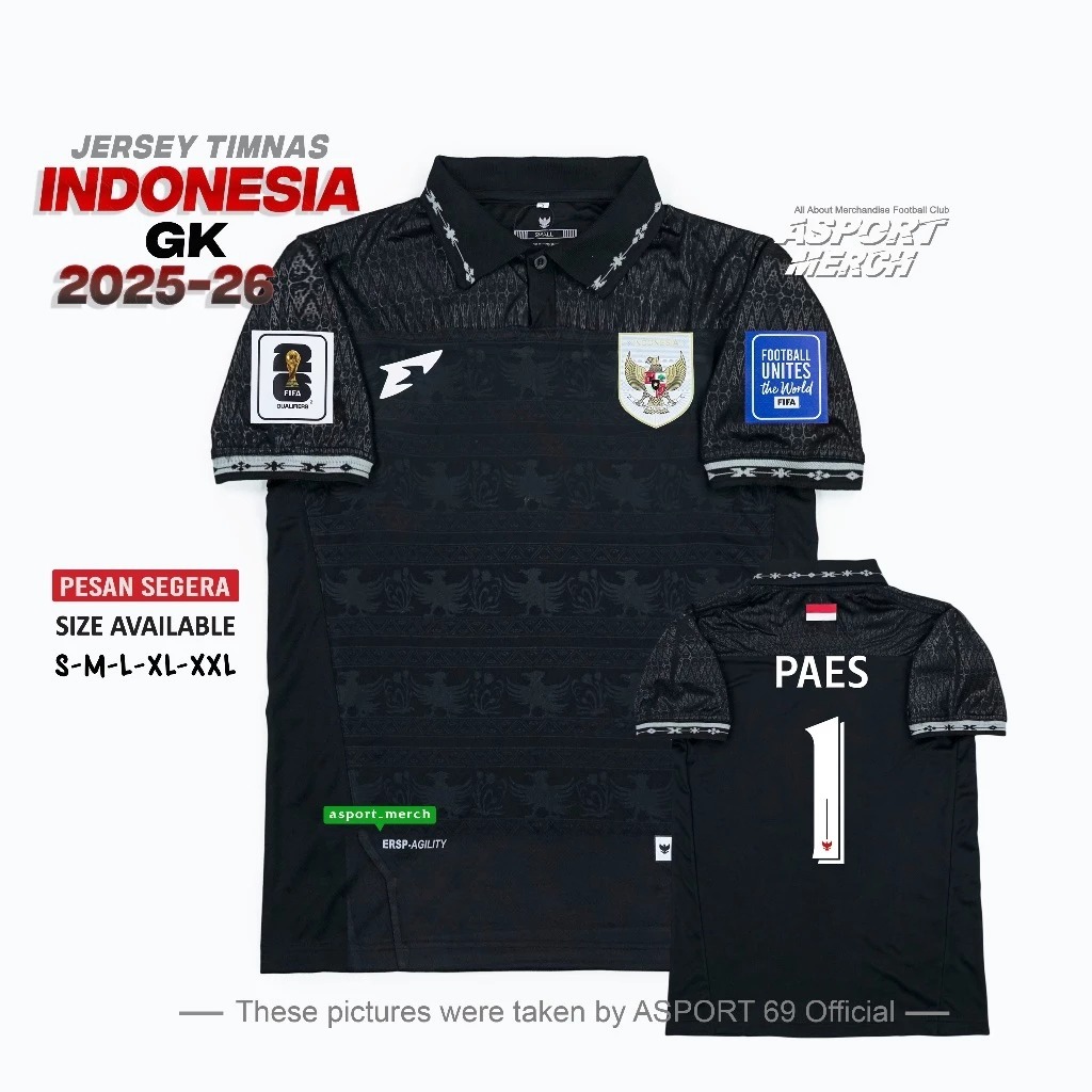 Jual JERSEY TIMNAS INDONESIA KIPER KIT ERSPO 2025 2026 JERSI INDONESIA ...