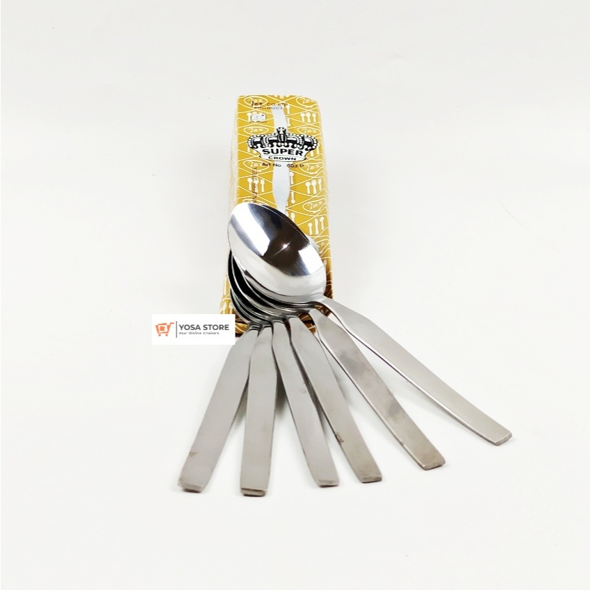 Jual Sendok Makan Stainless Steel Merk Super Crown Original 6 Pcs ...