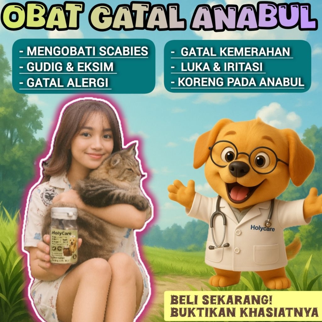 Jual Obat Gatal Anjing Kucing Scabies Alergi Bulu Rontok Koreng ...