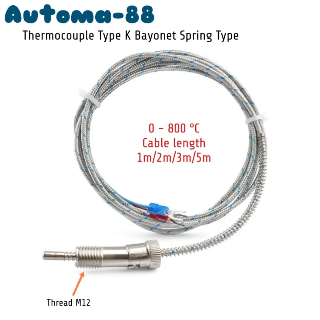 Jual Thermocouple type-k Bayonet Compression Spring type Drat M12 ...