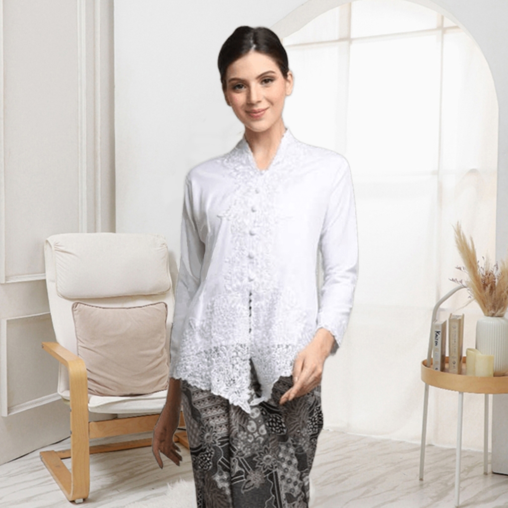 Jual Amyma Kebaya Encim Modern Lengan Panjang Katun Premium | Shopee ...