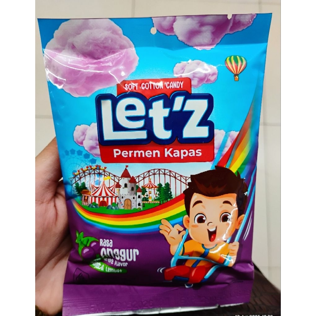 Jual Let'z Soft Cotton Candy Permen Kapas Rasa Anggur/Jeruk/Stoberi ...