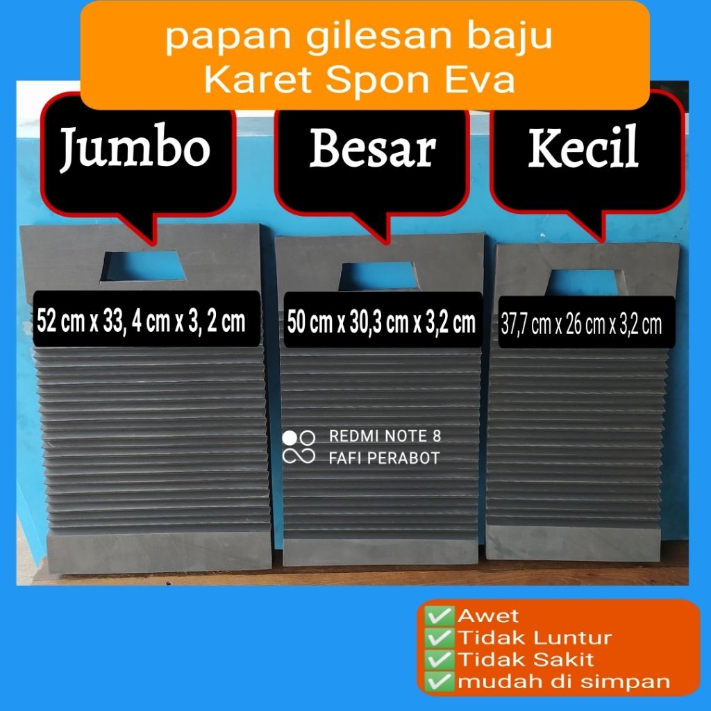 Jual Gilesan baju karet spon Eva ANTI LUNTUR ukuran jumbo dijamin harga ...