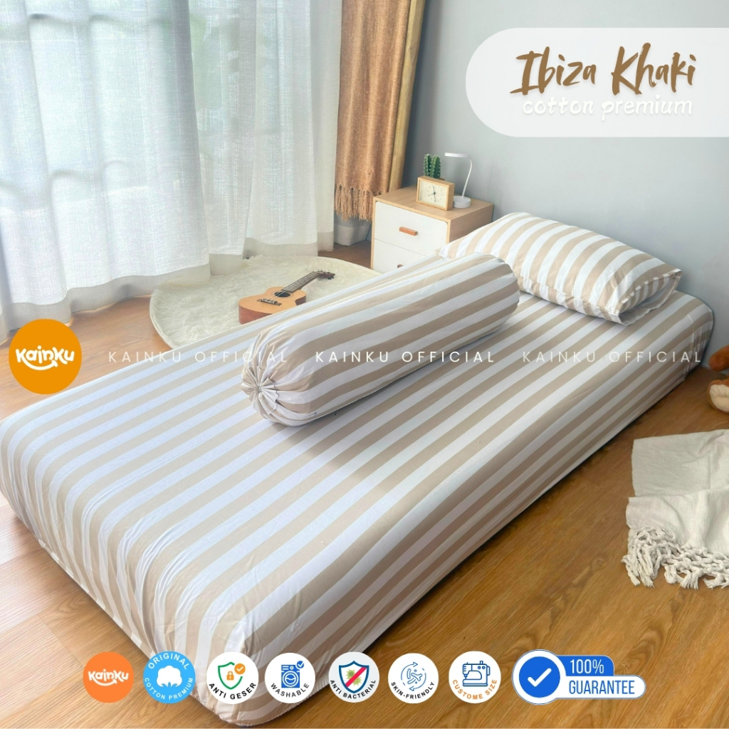 Jual Sprei Anti Geser Bahan Premium Katun Lokal CVC | Ibiza Green ...