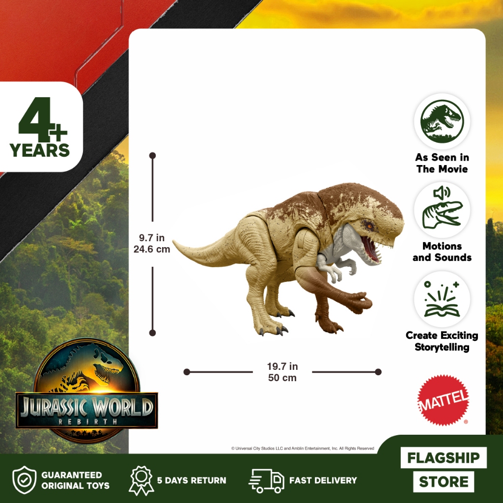 Jual Jurassic World Rebirth Distortus Rex Rumble'n Rampage - Mainan ...