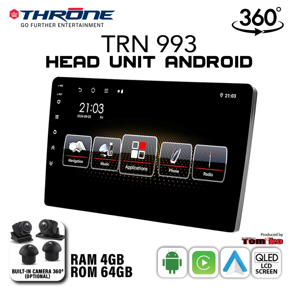 Jual Tomiko - head unit android universal Throne TRN 993 - built-in ...