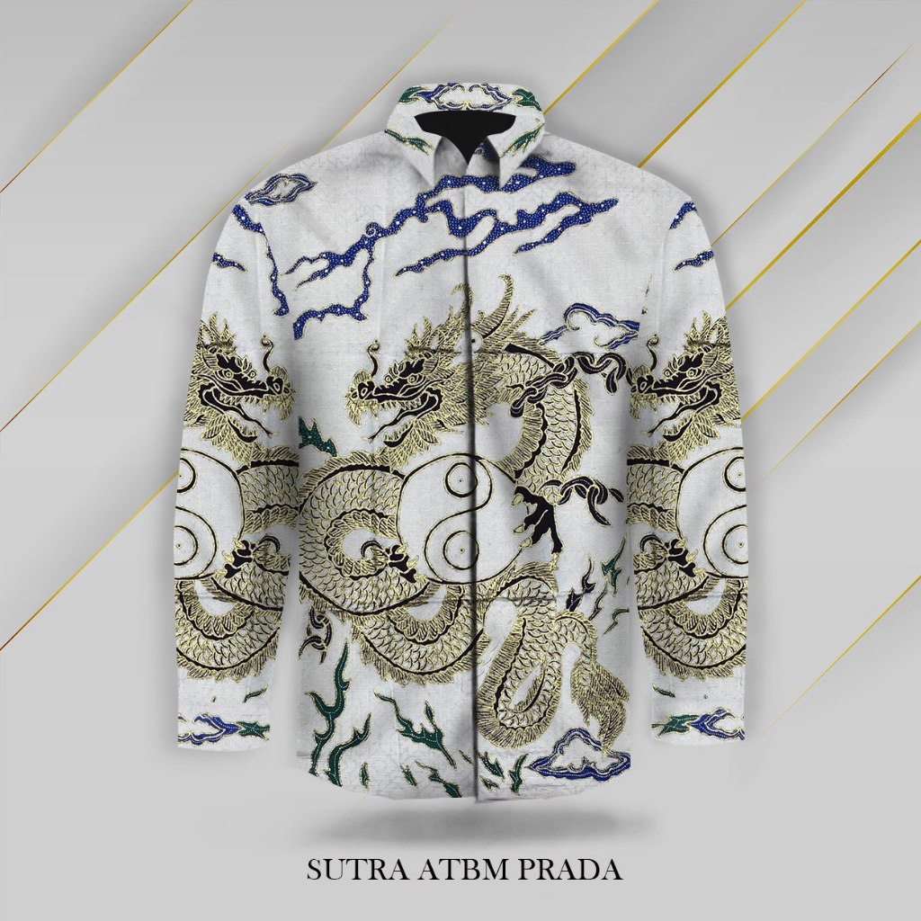 Jual Bahan batik tulis sutra atbm prada gold/ croc pola kemeja ...