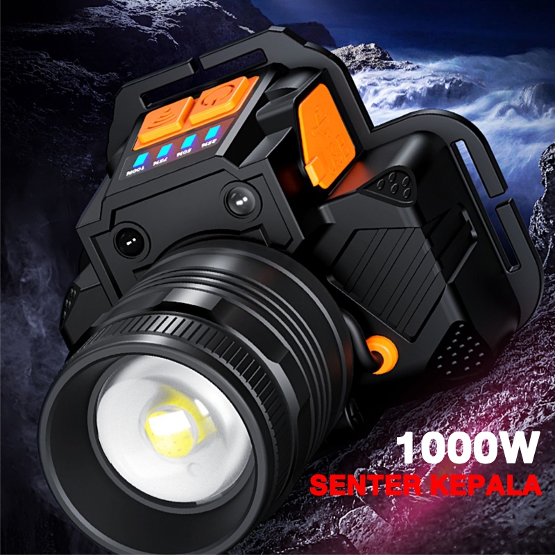 Jual SENTER KEPALA LED 1000W ZOOM DAN SENSOR / SENTER KEPALE SUNPRO ...