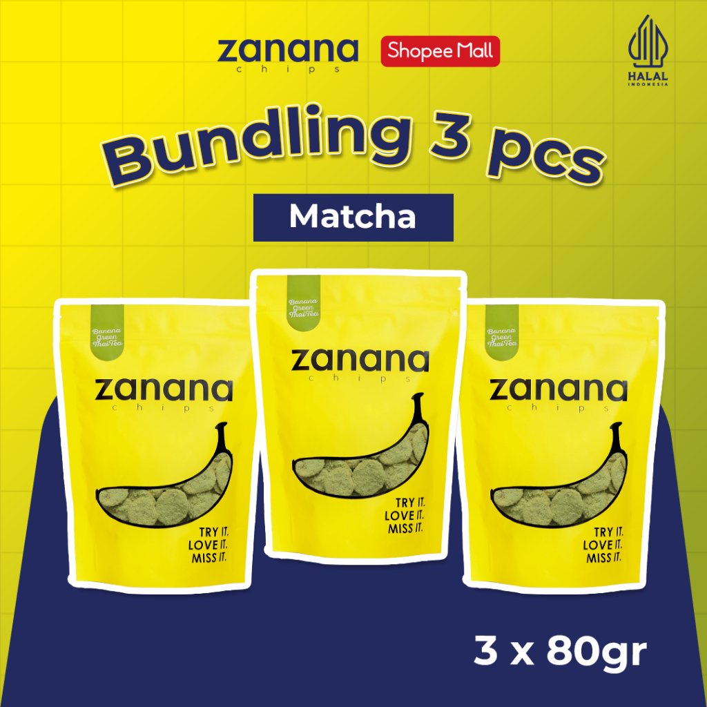 Jual Zanana Chips Paket Matcha 3 pcs | Keripik Pisang Bumbu Tebal dan ...