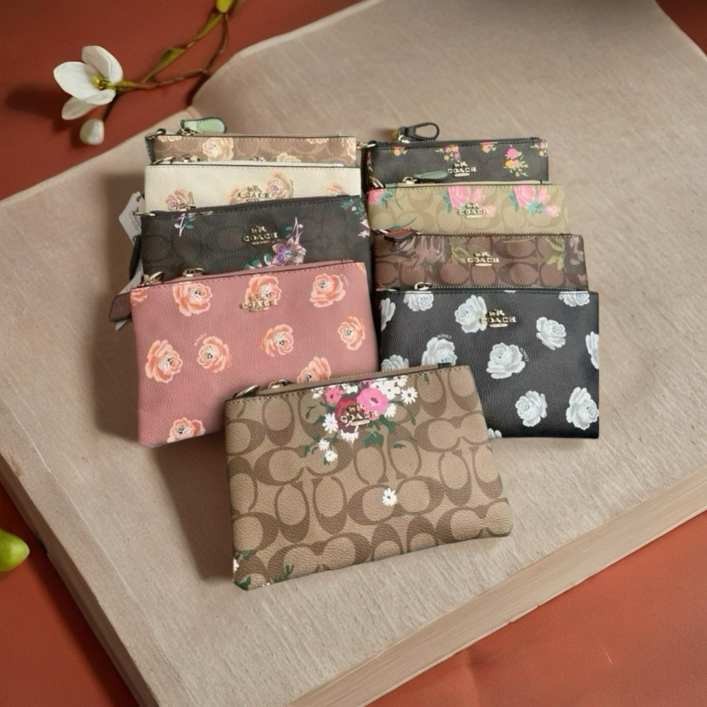 Jual Coach Pouch wrislet motif bunga | Shopee Indonesia