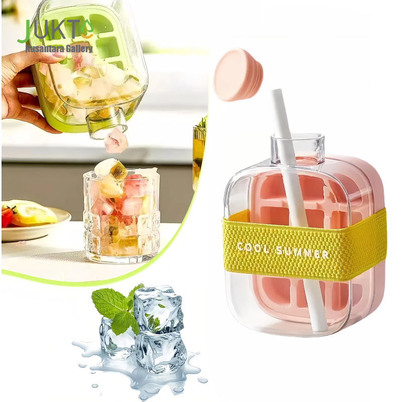 Jual JUKTA [COD] Gelas Es Batu & Botol Minum 2in1/ Botol Minum Ice Cube ...