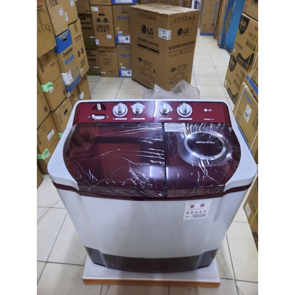 Jual MESIN CUCI LG DUA TABUNG P9050 R / P9050 RTB 9 KG ROLLER JET ...
