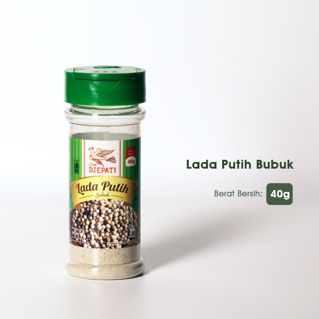 Jual Cap Djepati Lada Putih Bubuk Botol 40 Gr / Merica 100% Lada Putih ...