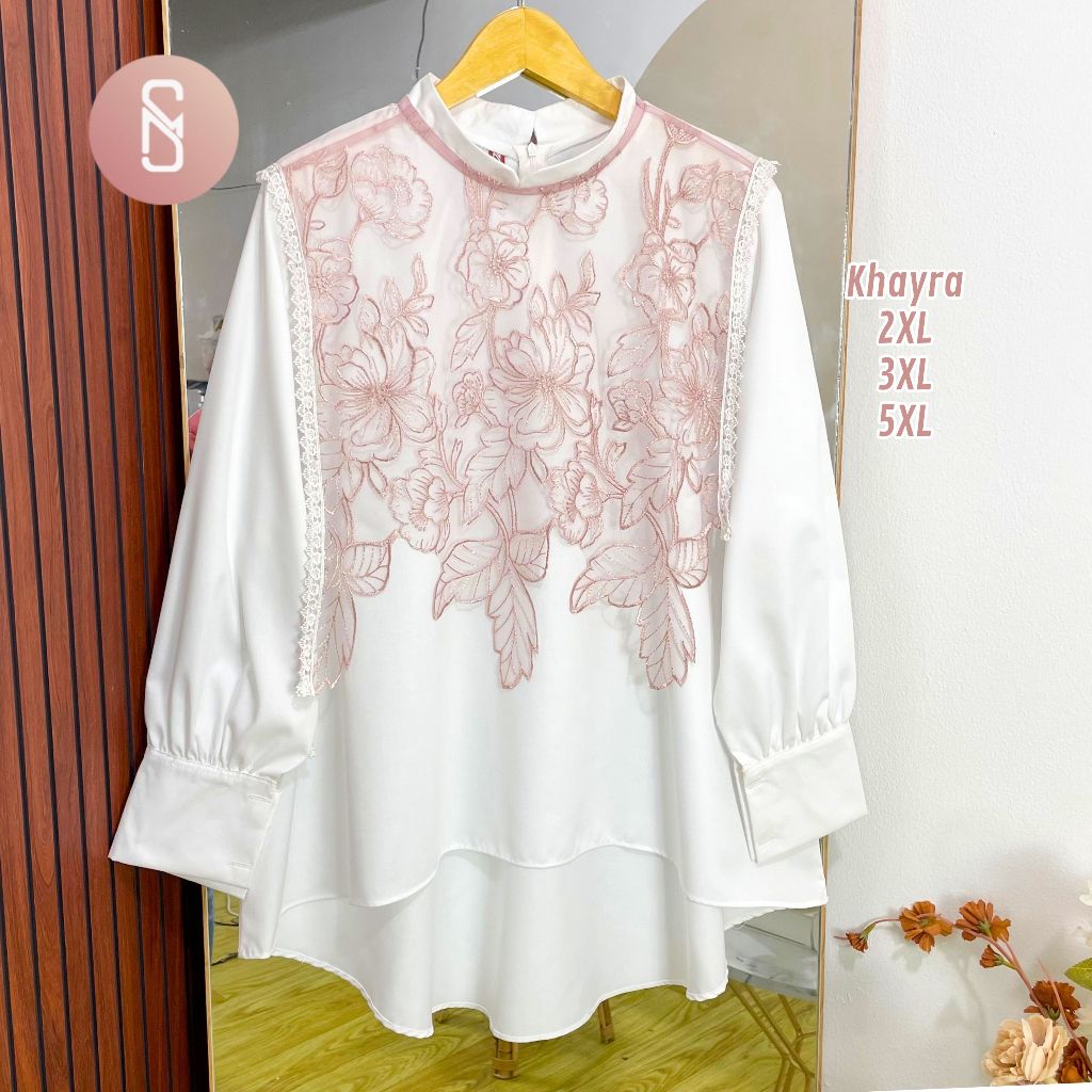 Jual Khayra Myshawl Mazaya Atasan Jumbo Brukat tille Motif Kasual ...