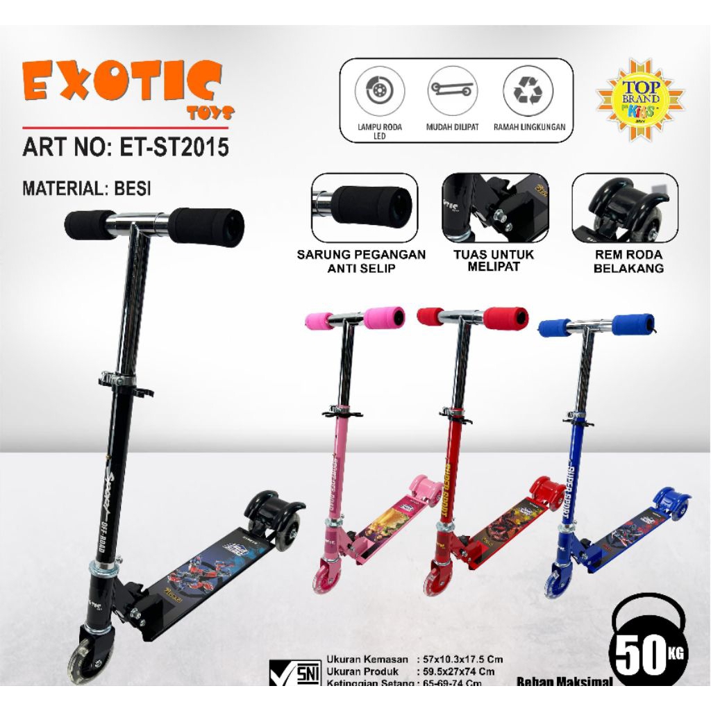 Jual Skuter Besi Exotic ST 2015 Scooter Otoped Anak Tanpa Rem | Shopee ...