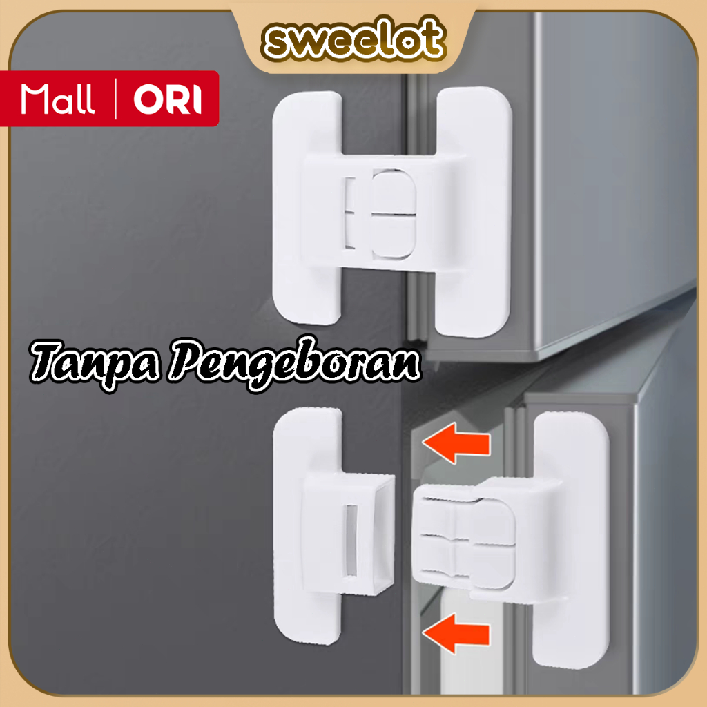 Jual Kait Pengunci Pintu Kulkas Alat Penutup Otomatis Desain Kait Ganda ...