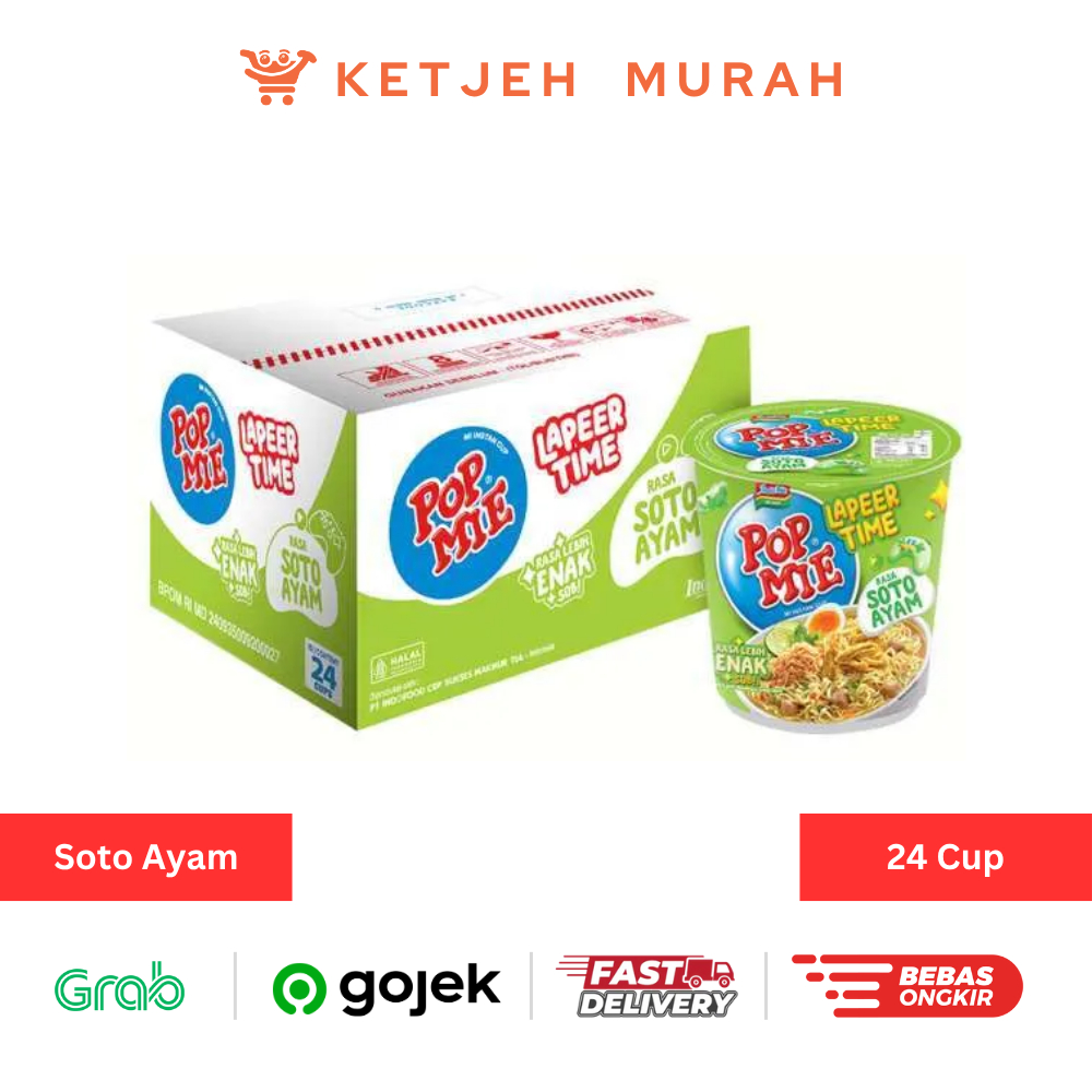 Jual Pop Mie Mie Instant Rasa Soto Ayam Jumbo 1 Dus isi 24 Pcs | Shopee ...