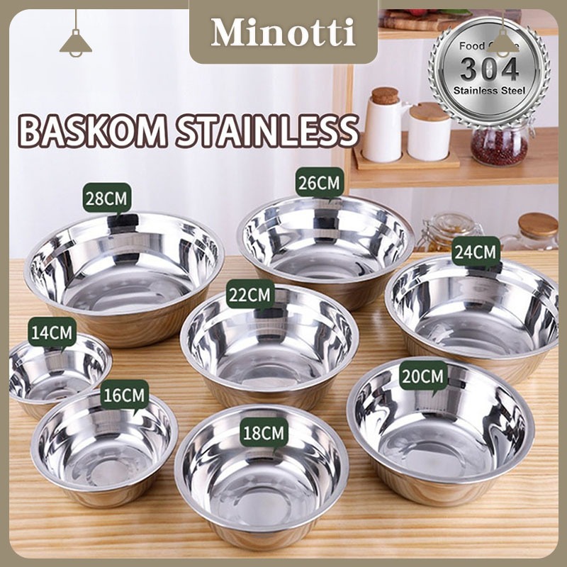 Jual 16-28cm BASKOM STAINLESS BAGUS TEBAL BASKOM STAINLESS BASKOM ANTI ...