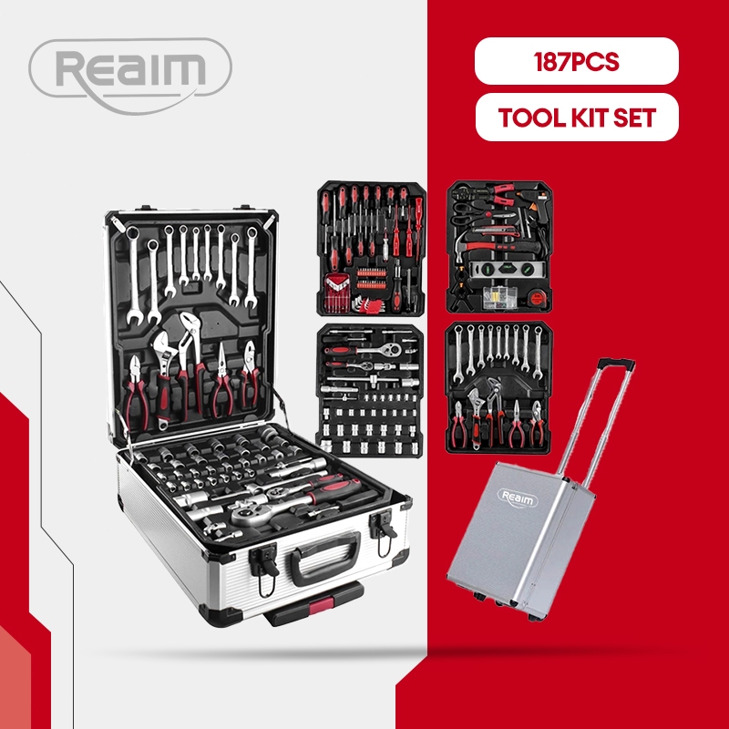 Jual Reaim Tool Kit 187pcs Perkakas Bengkel Dan Rumah Koper Lengkap koper abu Free Koper 187 ...