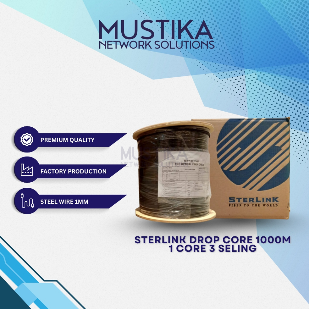 Jual Sterlink Dropcore 1000m - 1 Core 3 Seling FTTH Dropwire Fiber ...