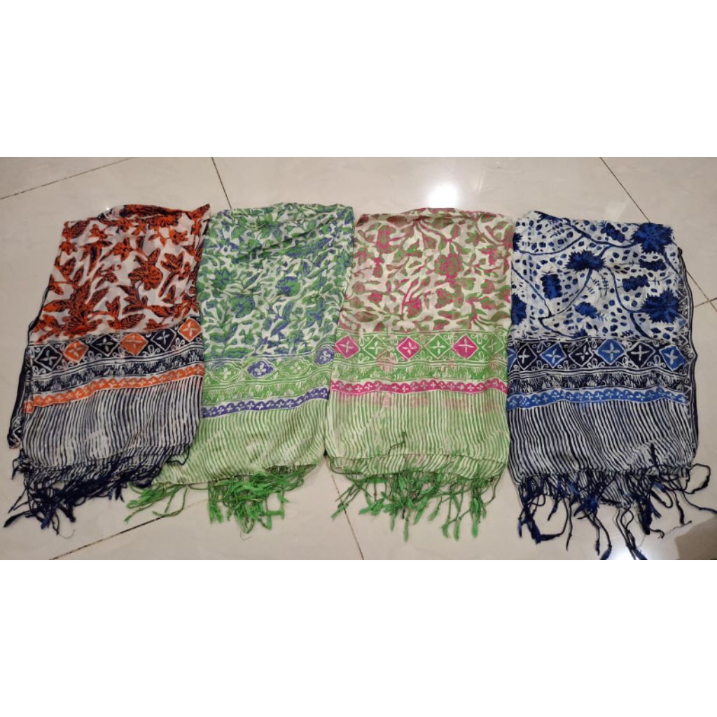 Jual Syal Selendang Lembut Scarf Sutera Lebar Batik Trusmi Cirebon ...