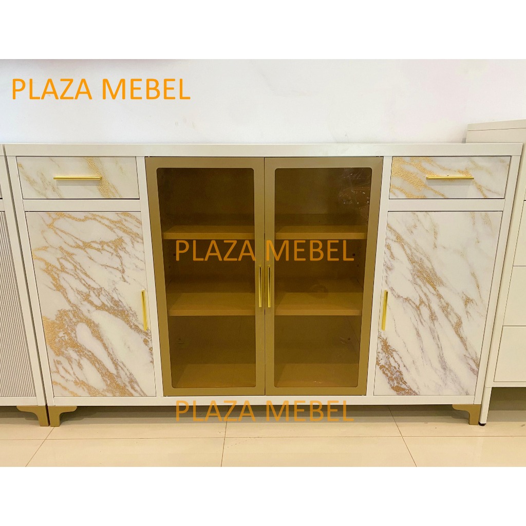 Jual Buffet Pendek Besi Avery HST 4 Pintu Marble / Sideboard Meja TV ...