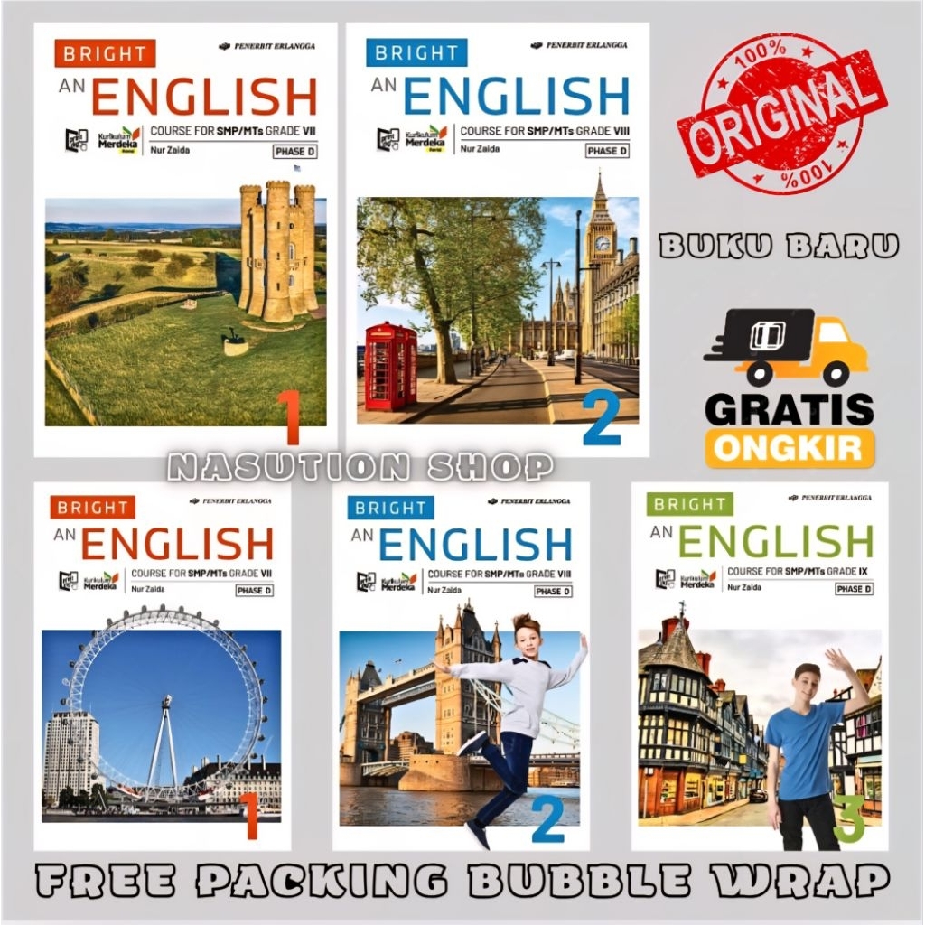 Jual Buku BRIGHT AN ENGLISH Kelas 1 2 3 / 7 8 9 SMP/MTs Revisi Erlangga Kurikulum Merdeka Km ...