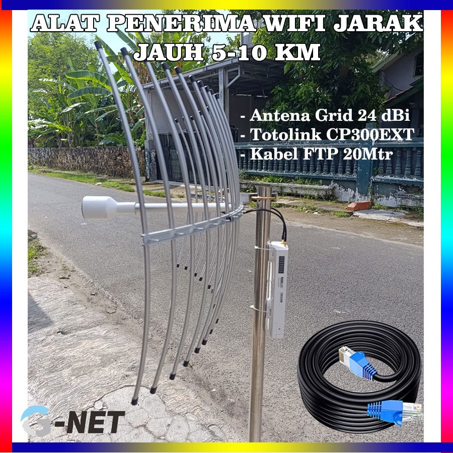 Jual Antena Grid 24 dBi Totolink CP300EXT CPE220EXT Alat Penerima Wifi Jarak Jauh Paket User ...