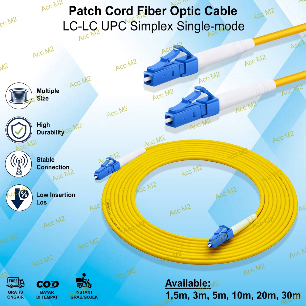 Jual Kabel Fiber Optic Patch cord Simplex LC to LC UPC Single Mode 1.5m ...