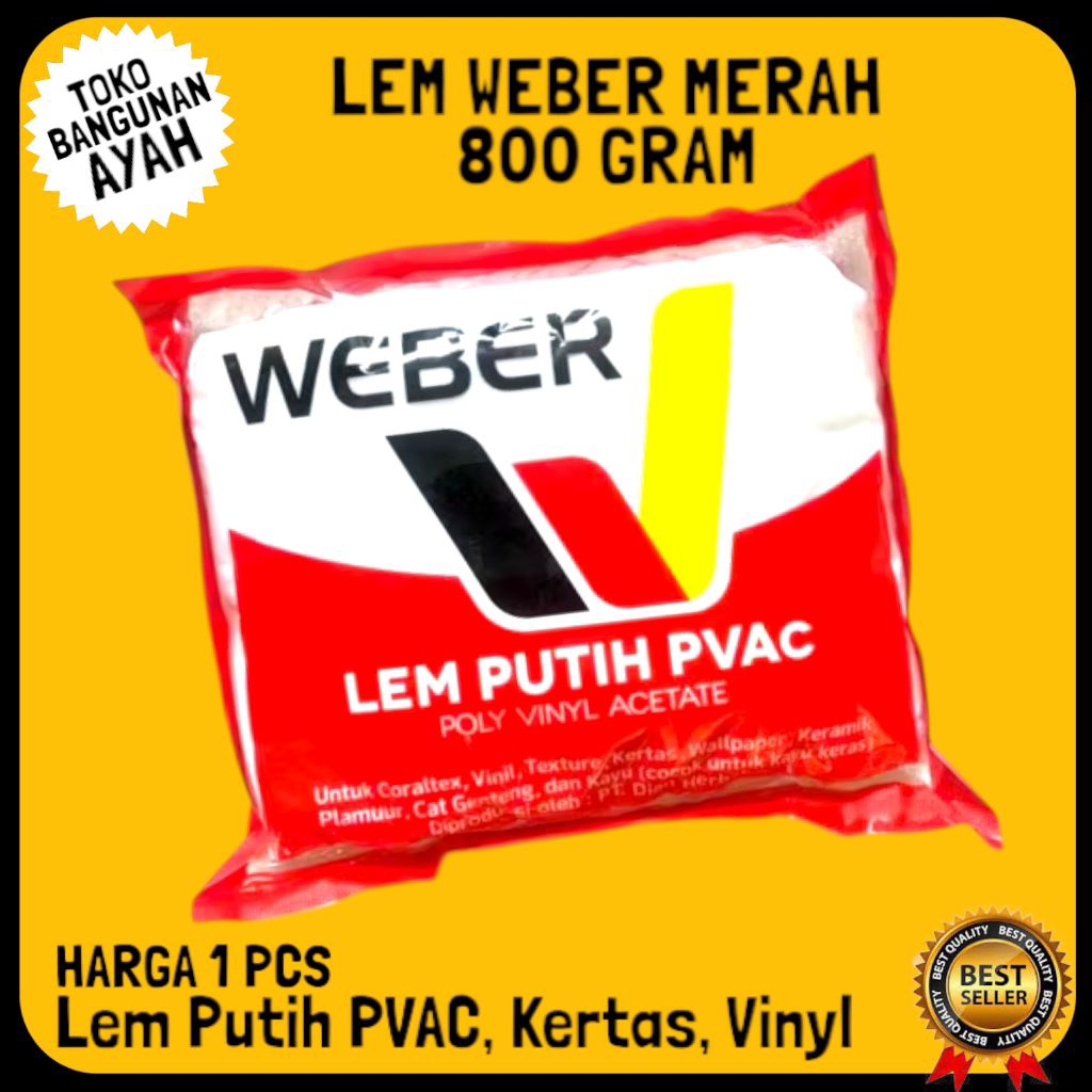 Jual Lem Putih PVAc / Lem Weber Merah / Lem Kertas, Vinyl, Kayu ...