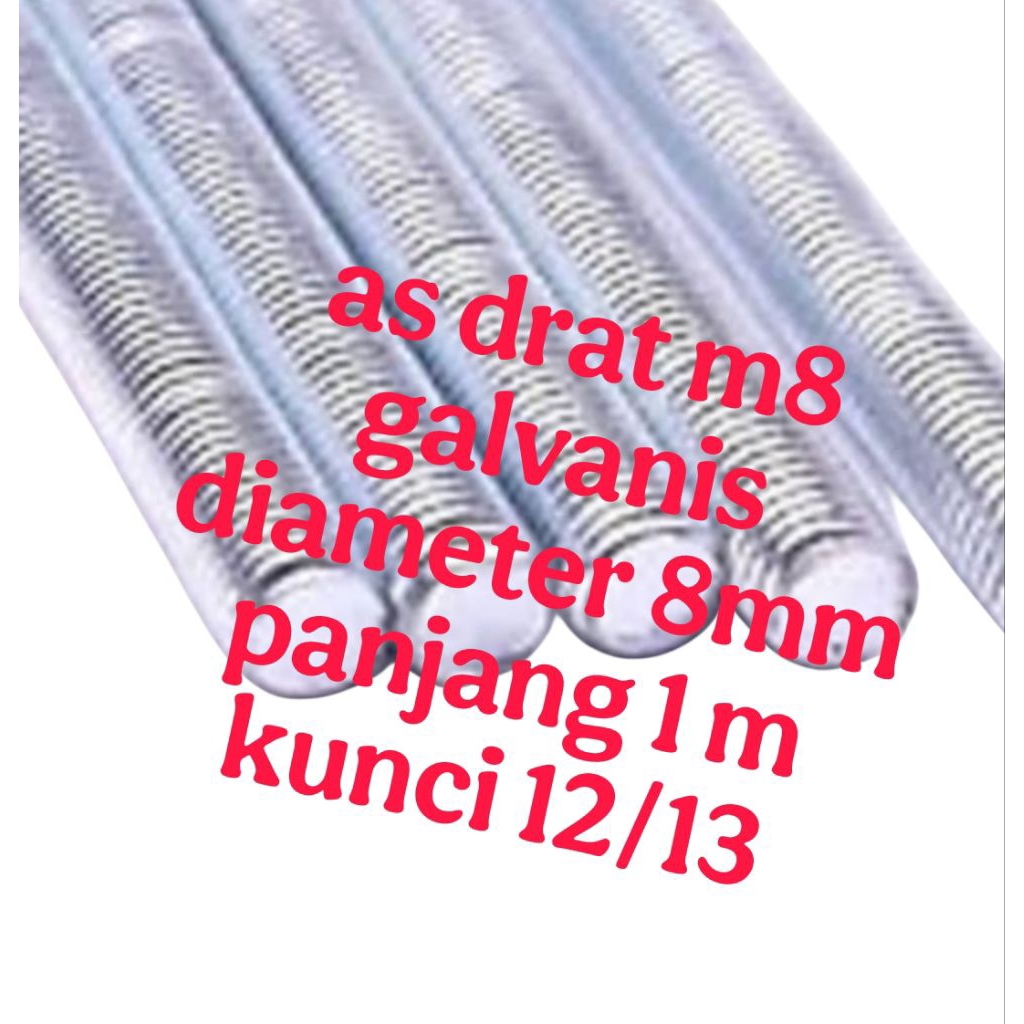 Jual Long drat as drat M8 panjang 1m /batang | Shopee Indonesia