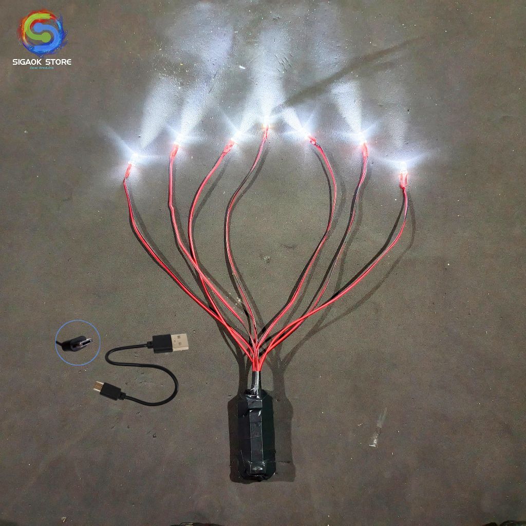 Jual Lampu Biled Matrix 7 LED 4 Mode Kedip Baterai Charging untuk ...