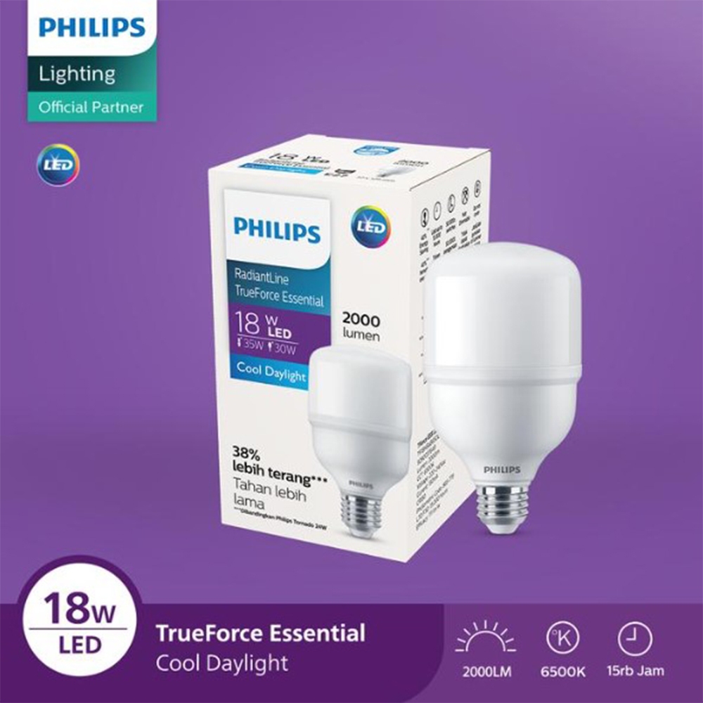 Jual Lampu bohlam LED Philips Radiantline TrueForce Essential 18W | Shopee Indonesia