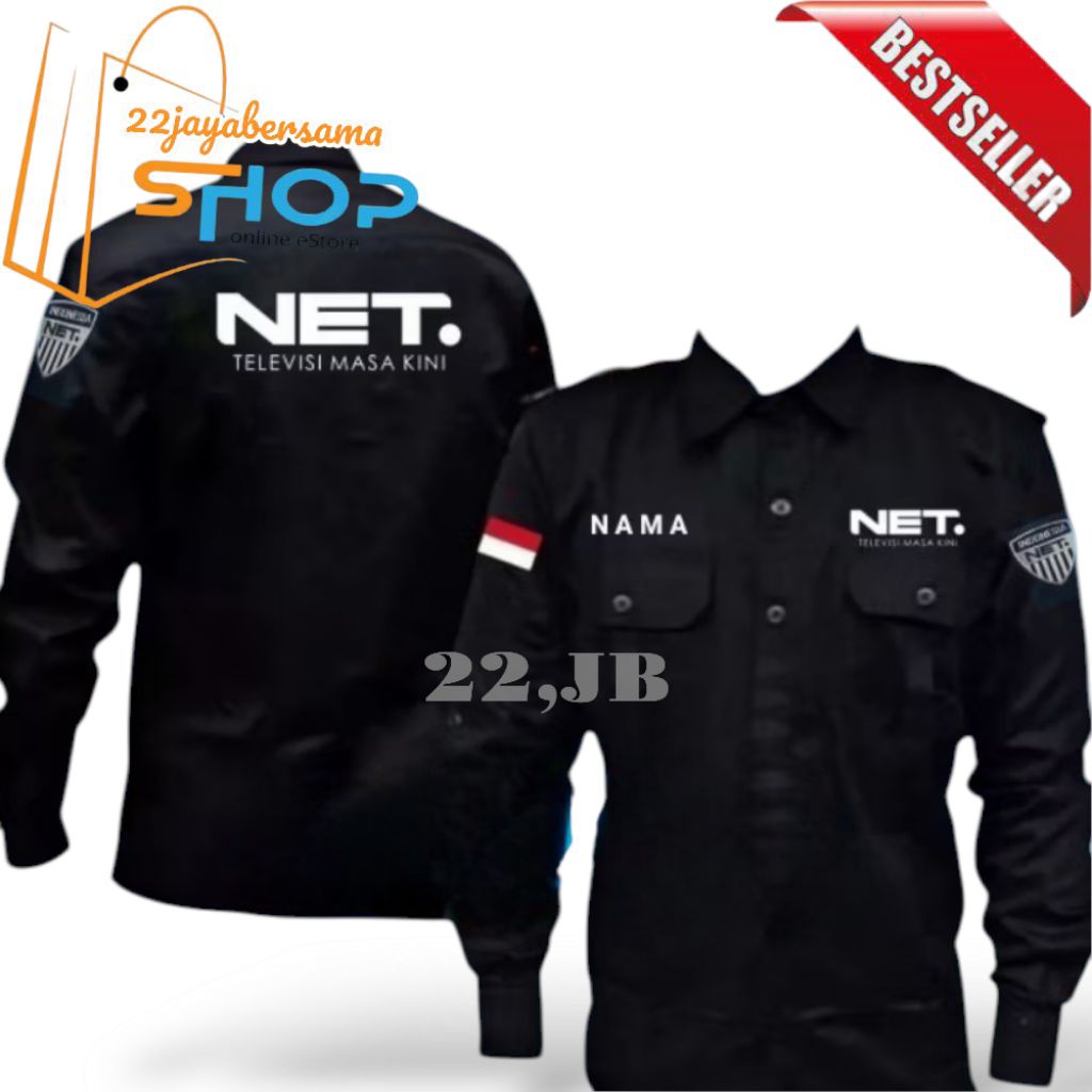 Jual Kemeja NET TV • Baju Net tv • Seragam NET TV Lengan Panjang ...