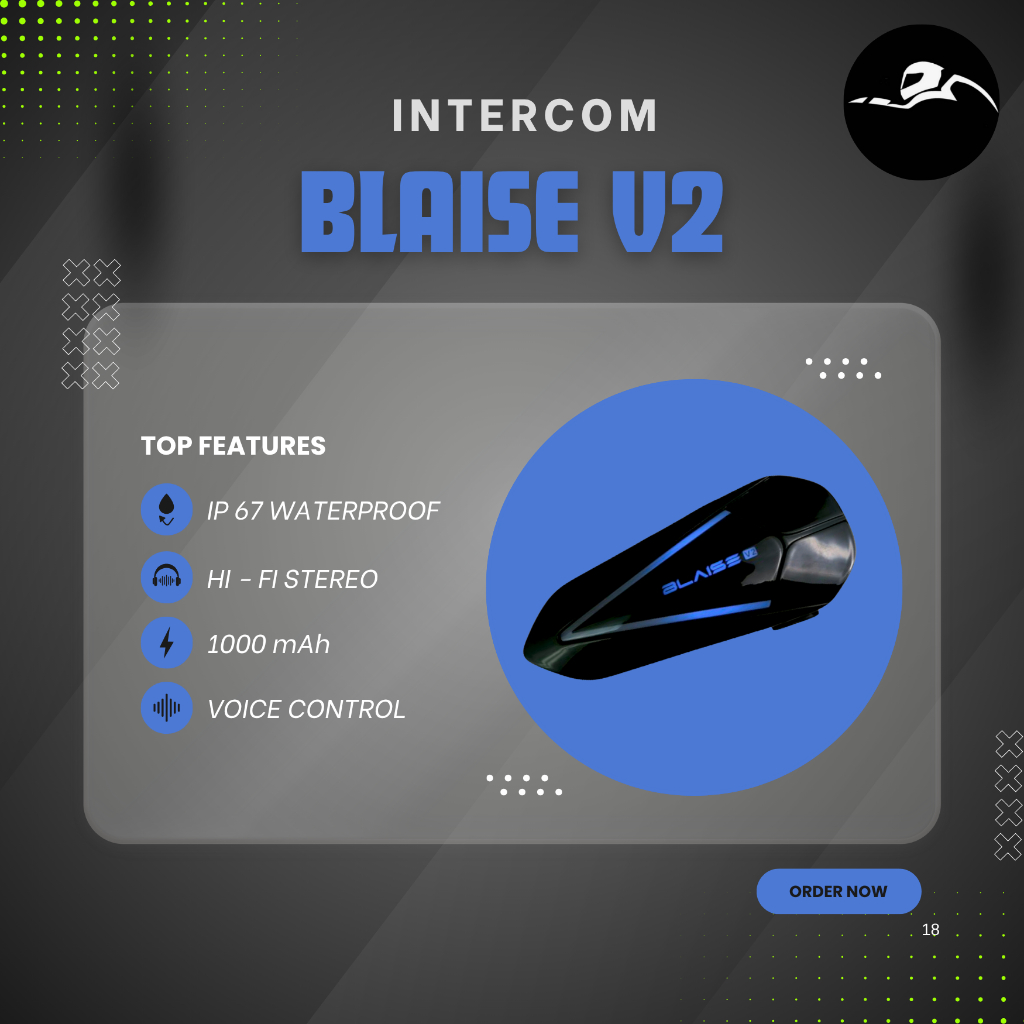 Jual HEADSET BLUETOOTH UNTUK HELM | INTERCOM BLAISE V2 | Shopee Indonesia